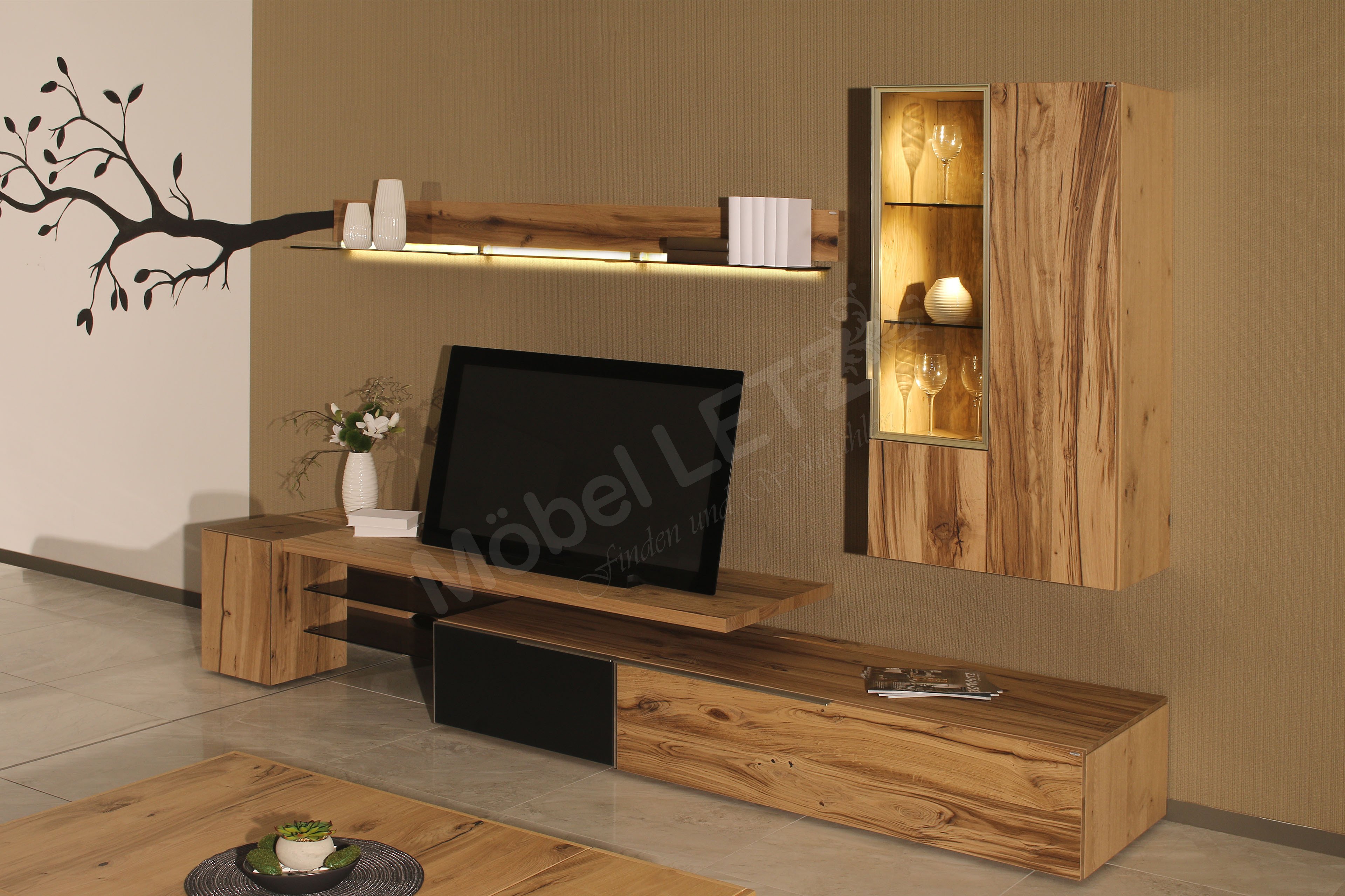 Voglauer Wohnwand V-Alpin 224 mit Beleuchtung | Möbel Letz - Ihr ...